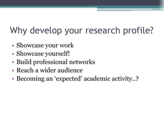Raising your research profile | PPT