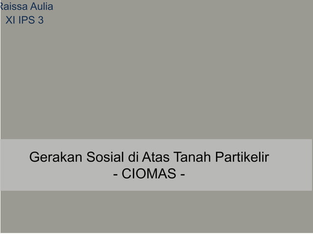 PPT Tanah Partikelir Ciomas | PPT