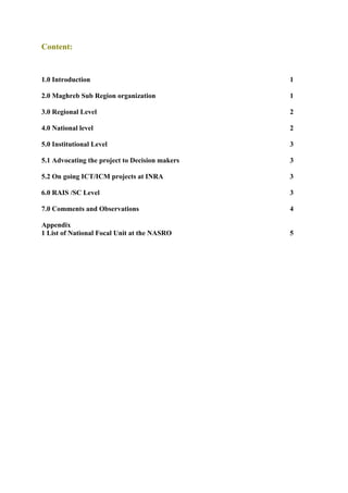 North African SRO ICT/RAIS Steering Committee progress Report | PDF