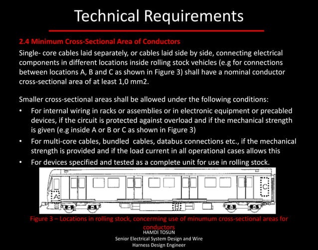 Raiway applications rolling stock rules for installation of wire ...