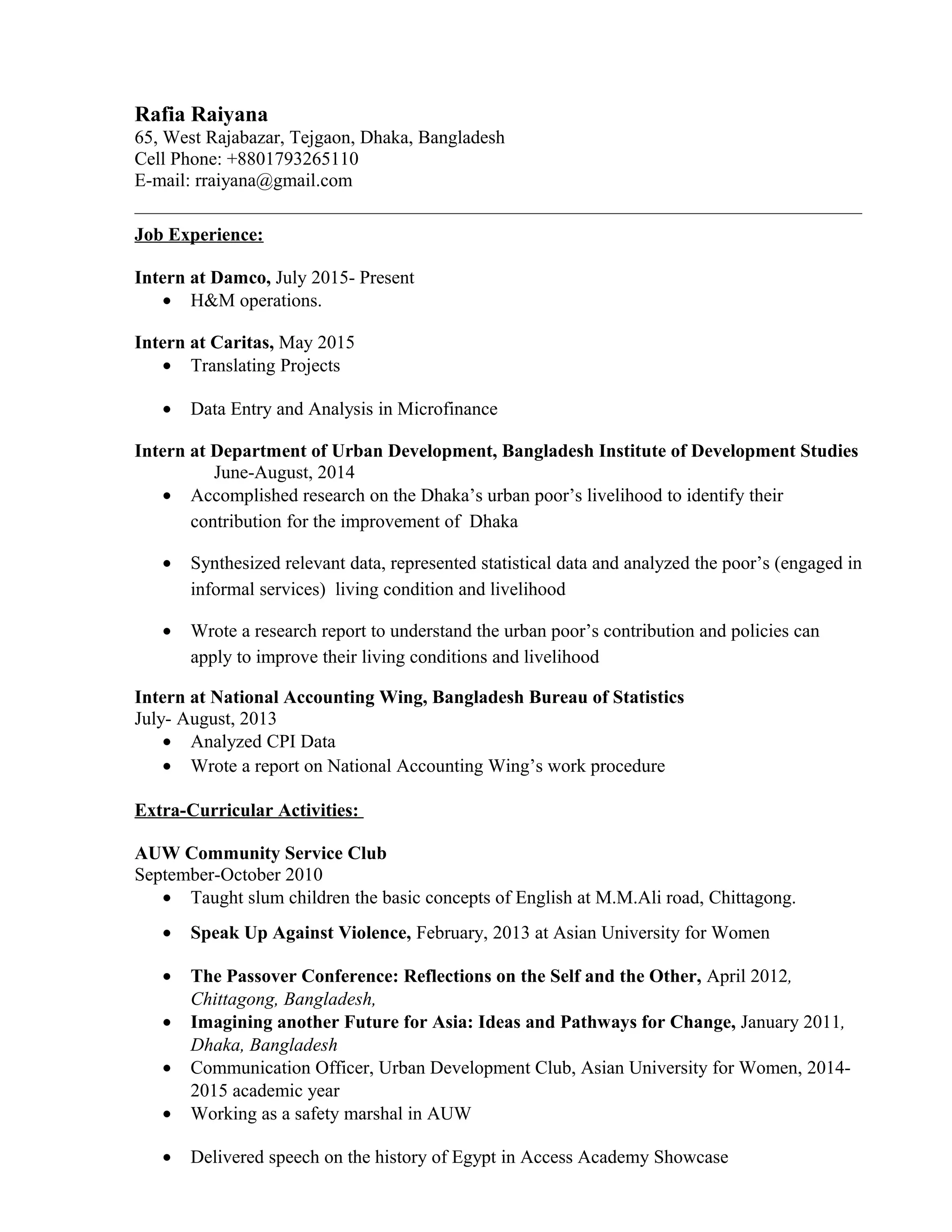 Raiyana cv(new) | DOC