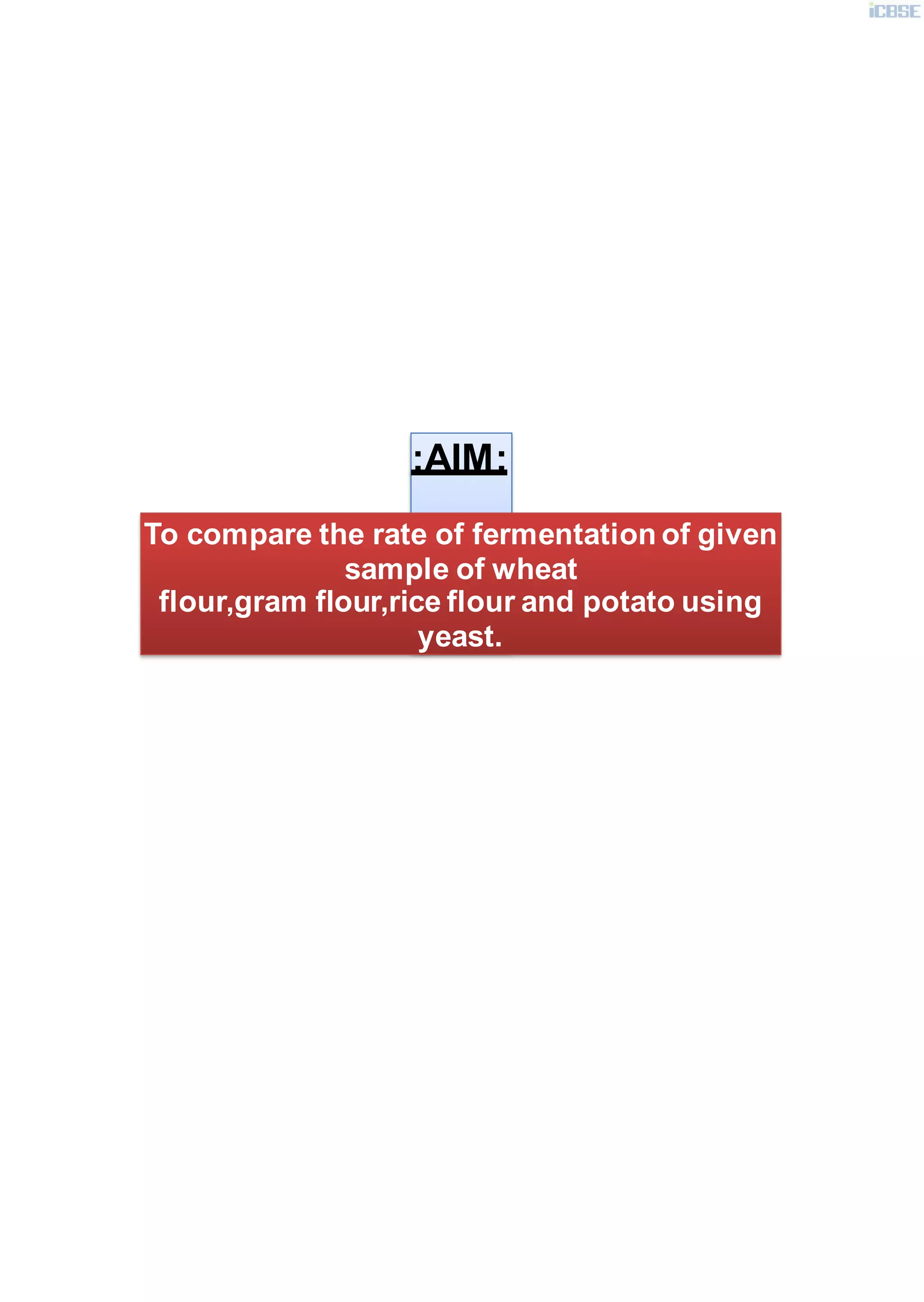 To compare rate of fermention of give sample | PDF