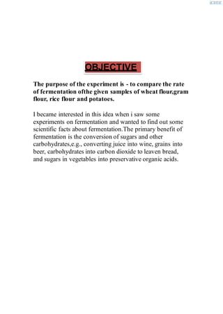 To compare rate of fermention of give sample | PDF