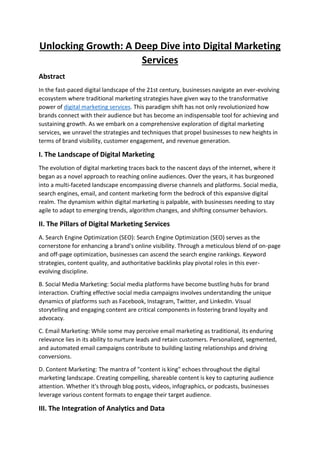 Unlocking Growth: A Deep Dive into Digital Marketing Services | PDF ...