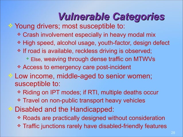 Road Safety Trends and Vulnerable Groups in South Asia | PPT