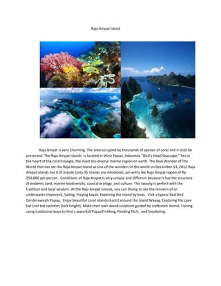 Raja Ampat Islands | DOCX