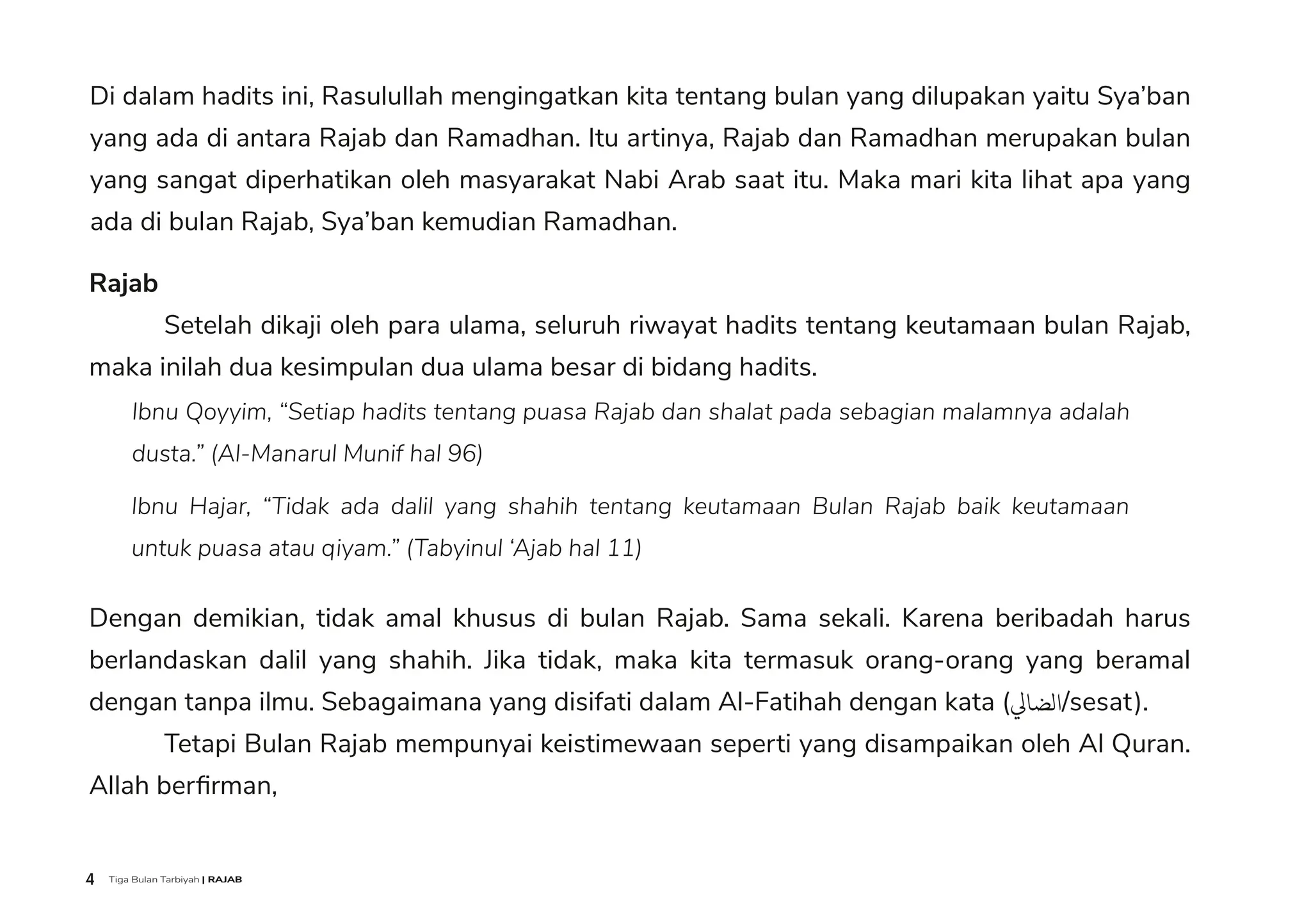 Rajab dan keutamaan nya sebagai persiapan bulan Ramadhan | PDF