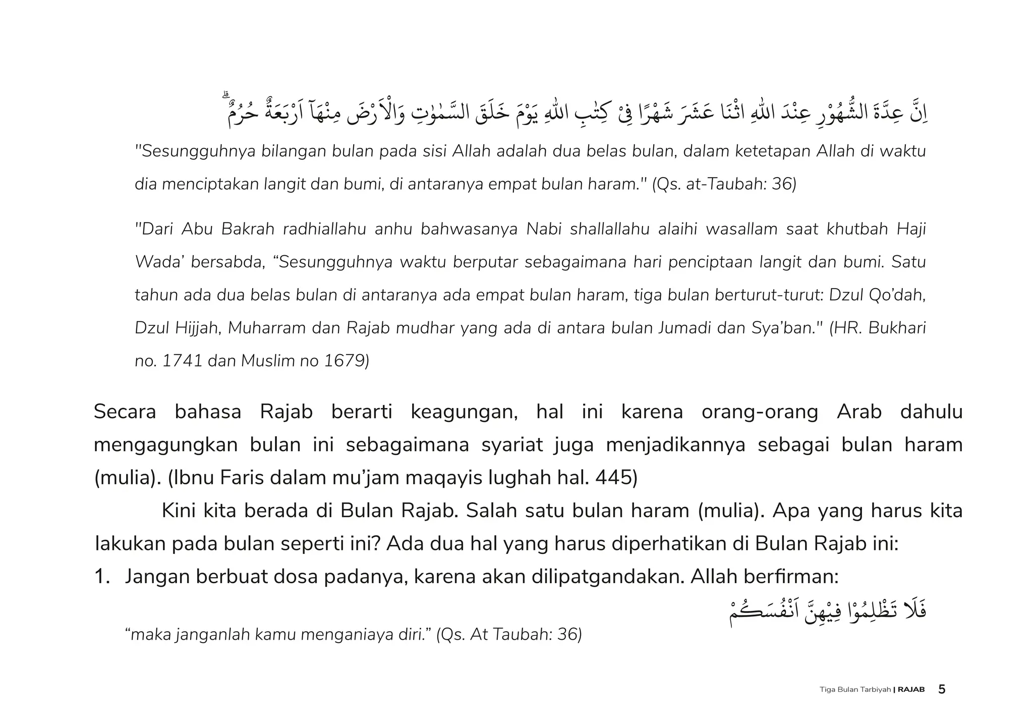 Rajab dan keutamaan nya sebagai persiapan bulan Ramadhan | PDF