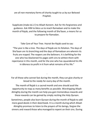 RAJAB THE SACRED ISLAMIC MONTH | PDF