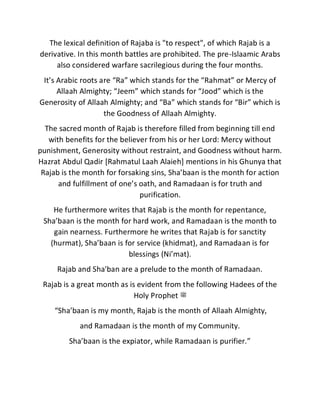 RAJAB THE SACRED ISLAMIC MONTH | PDF