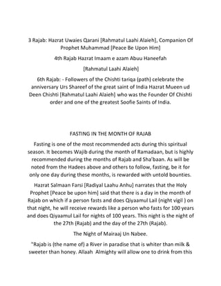 RAJAB THE SACRED ISLAMIC MONTH | PDF