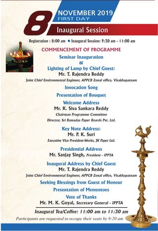 Programme of IPPTA Rajahmundry Workshop cum Seminar 2019 | PDF