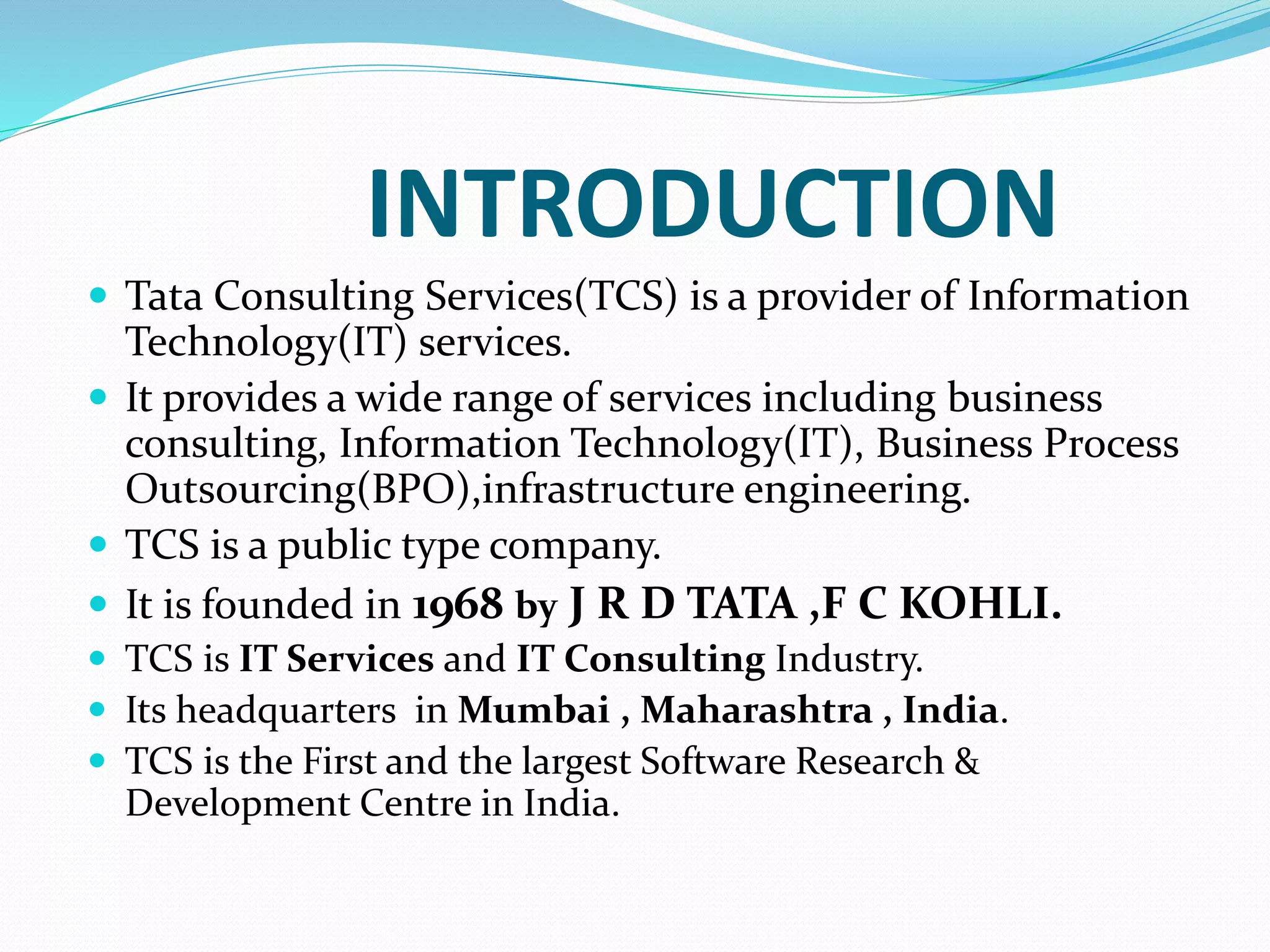 TATA CONSULTANCY SERVICE] | PPT