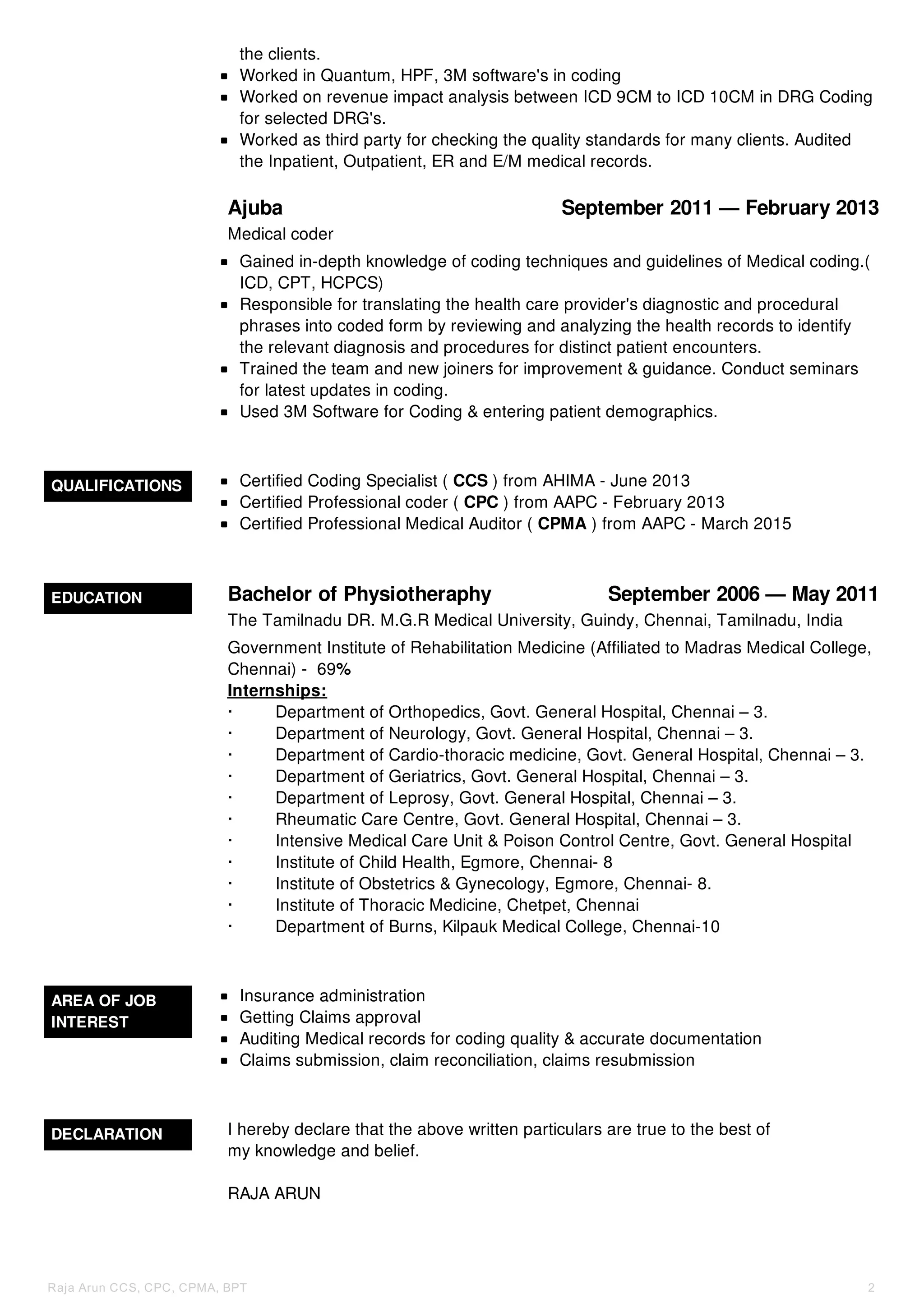Raja resume | PDF