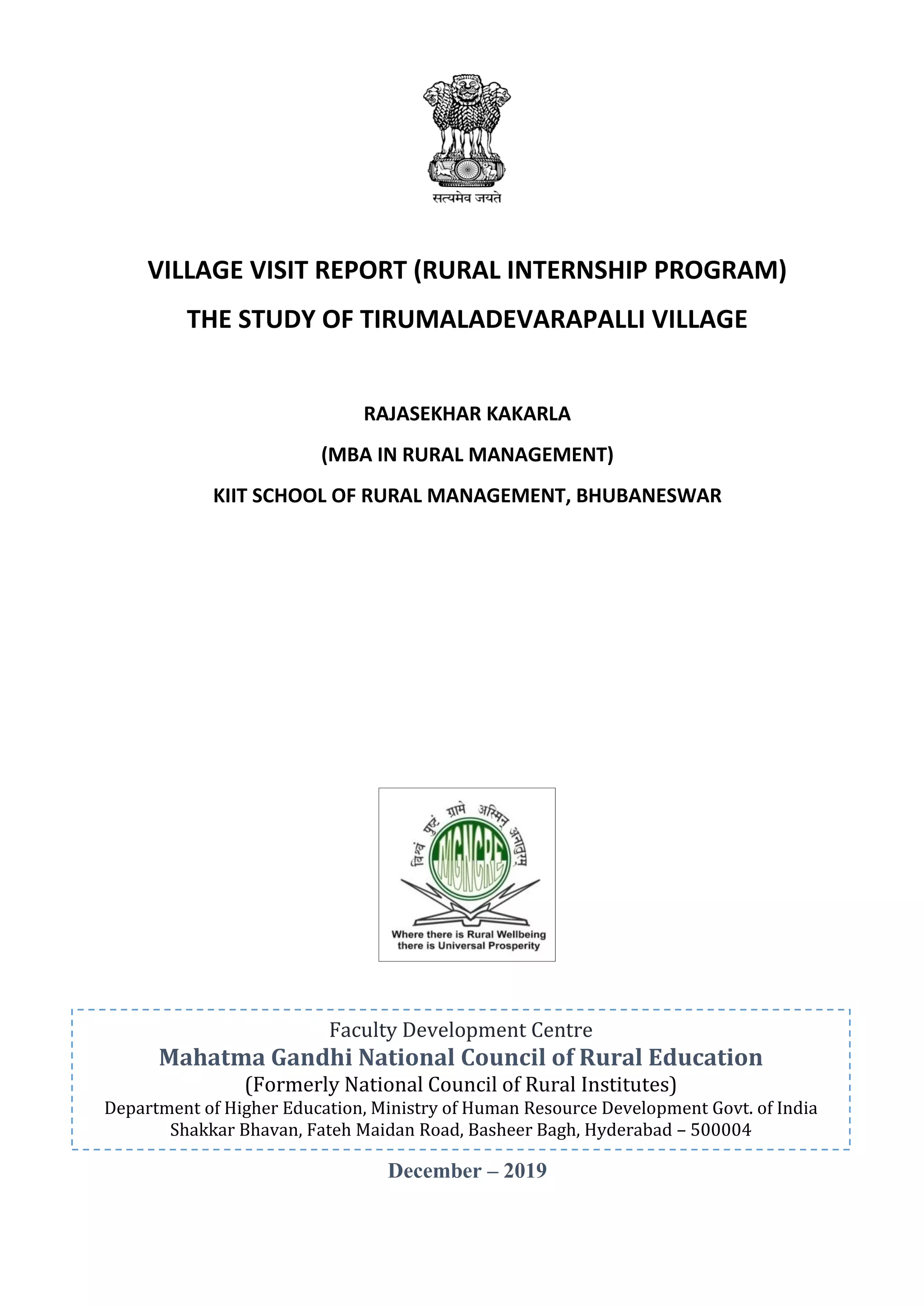 Village Case Study : PRA tools | PDF