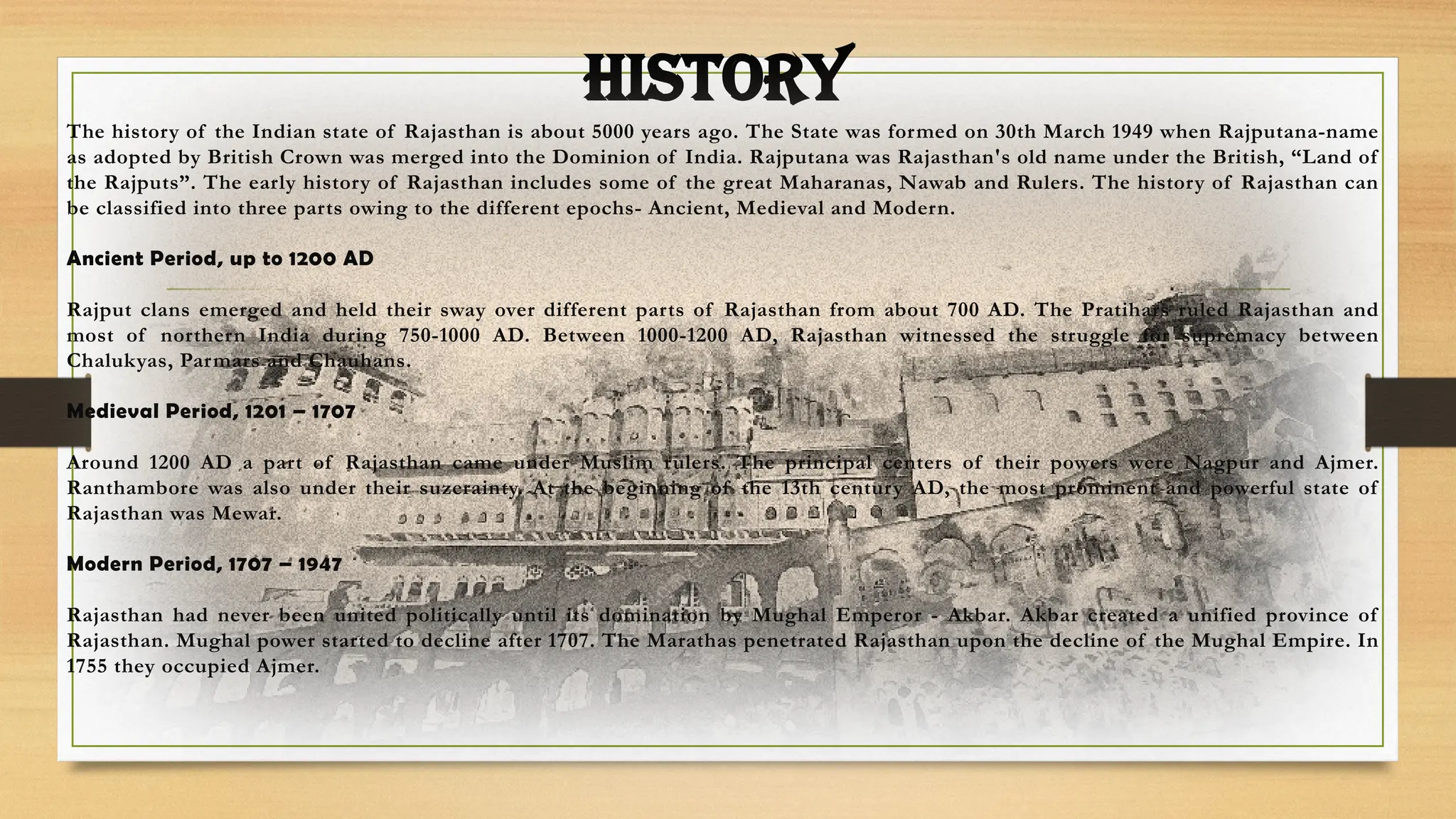 Rajasthan : The Land of Kings presentation | PPTX