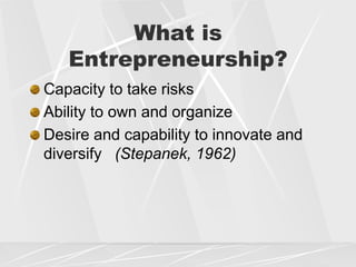 Entrepreneurship and business management | PPTX