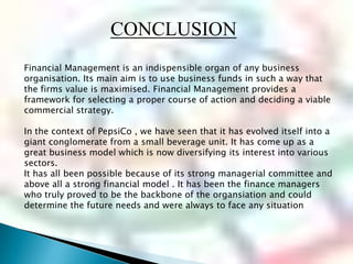 FINANCIAL MANAGEMENT OF PEPSICO | PPTX