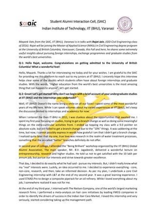 Interview - Rajat jain | PDF