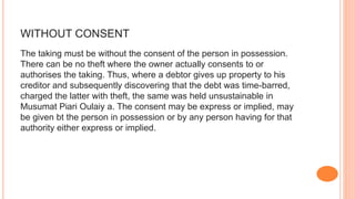 Theft , Indian penal code , Law | PPTX