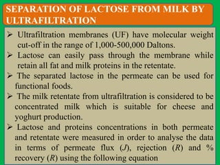 Application of ultrafiltration in lactose separation | PPT