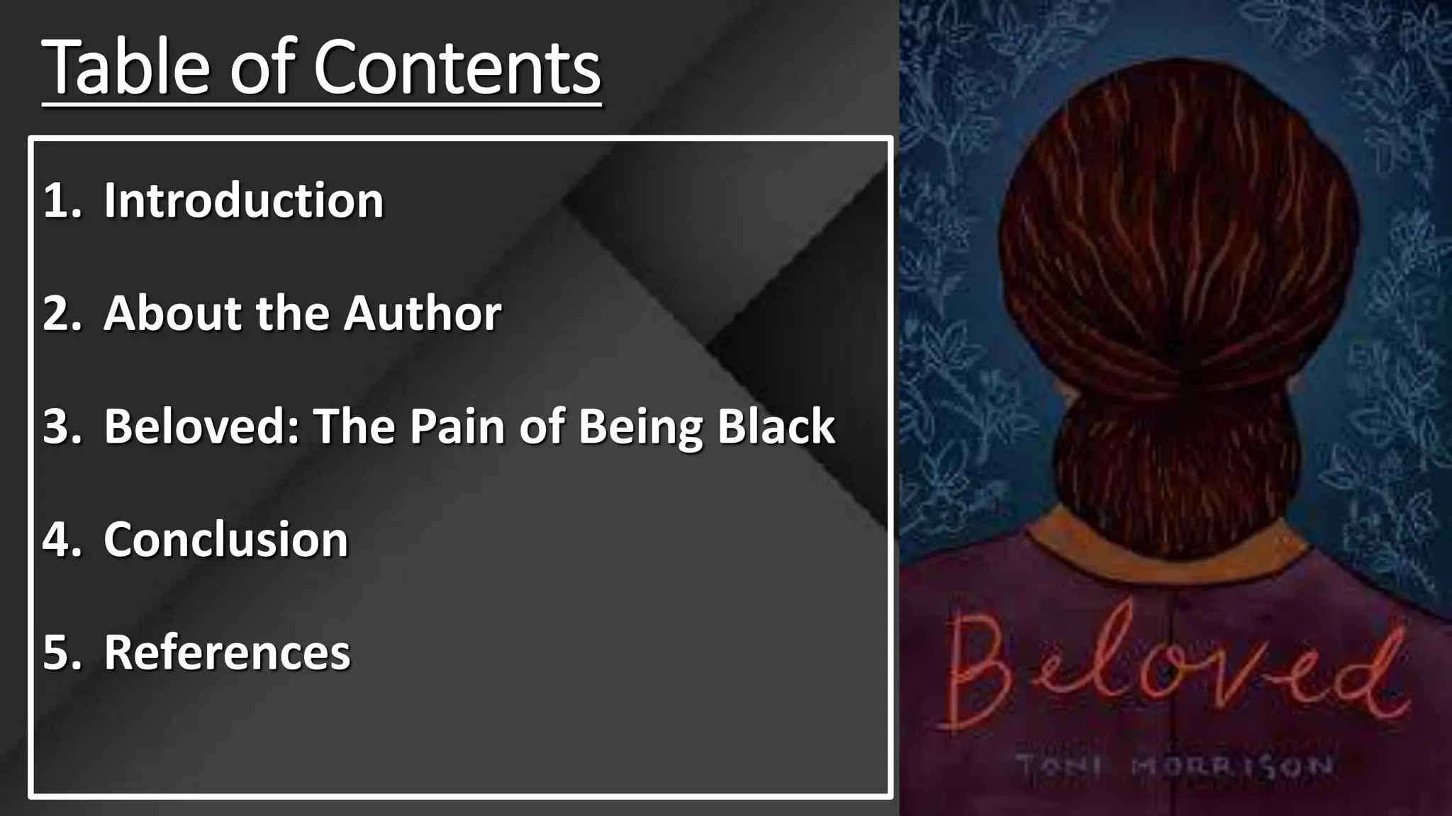 Beloved the Pain Being Black | Toni Morrison | PPTX