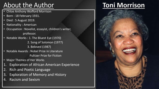 Beloved the Pain Being Black | Toni Morrison | PPT