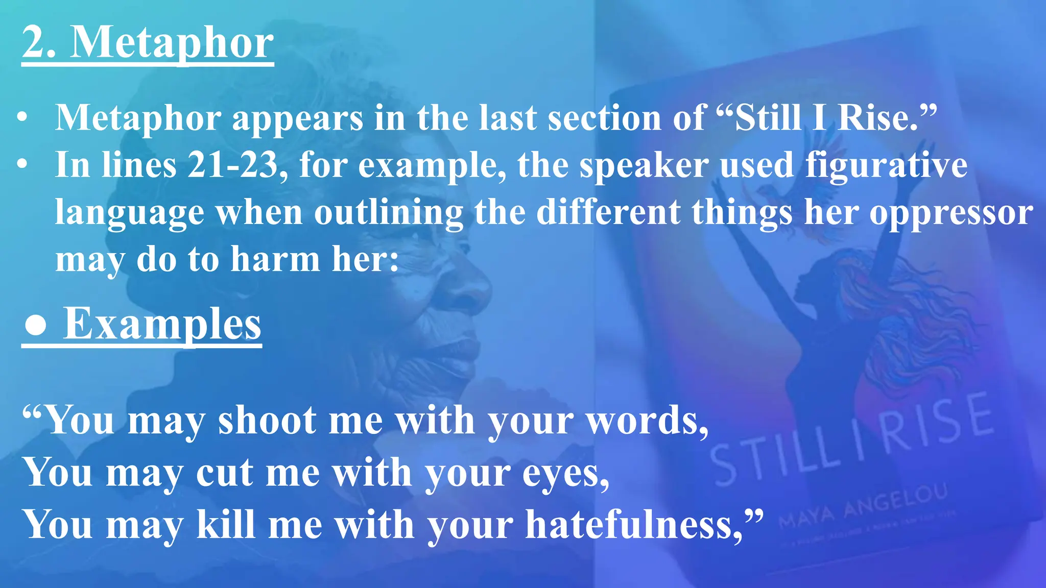 Still I Rise by Maya Angelou | Summary and Analysis | PPTX