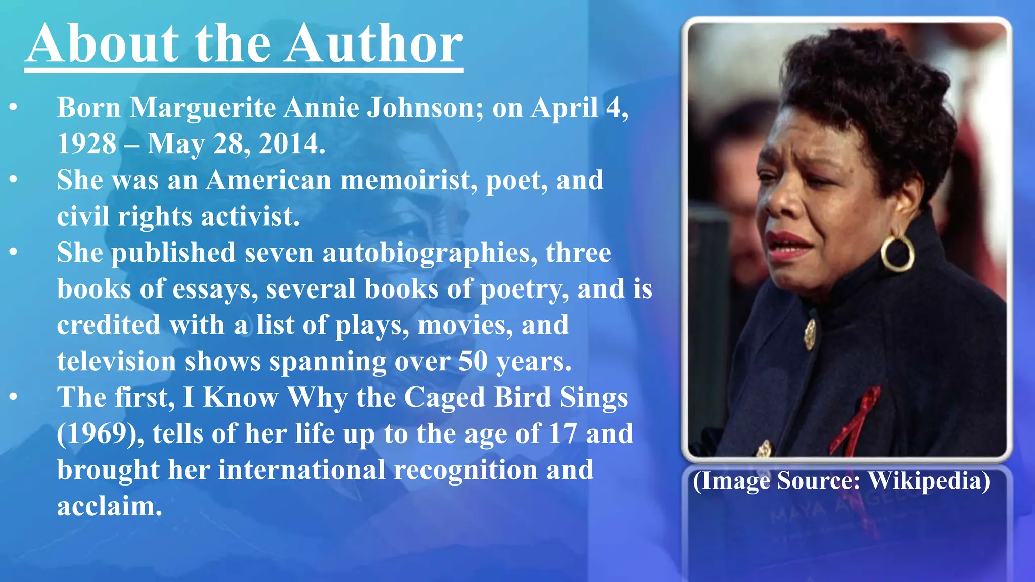 Still I Rise by Maya Angelou | Summary and Analysis | PPTX