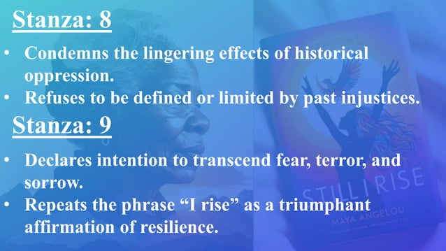 Still I Rise by Maya Angelou | Summary and Analysis | PPTX | Poetry ...