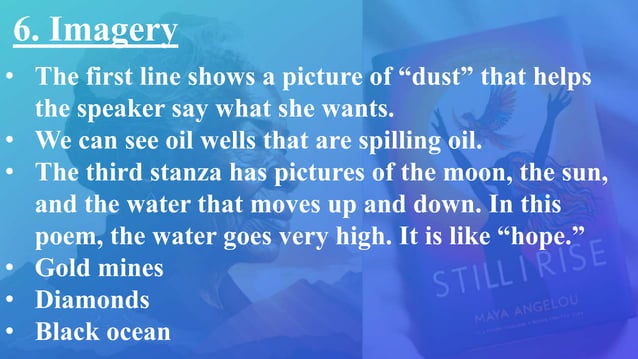 Still I Rise by Maya Angelou | Summary and Analysis | PPTX | Poetry ...