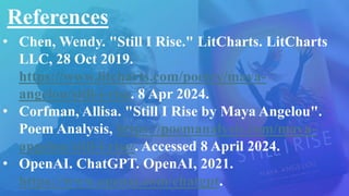 Still I Rise by Maya Angelou | Summary and Analysis | PPTX