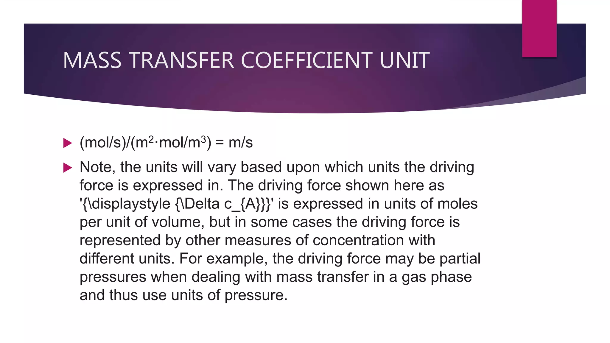 Mass transfer coefficient | PPTX