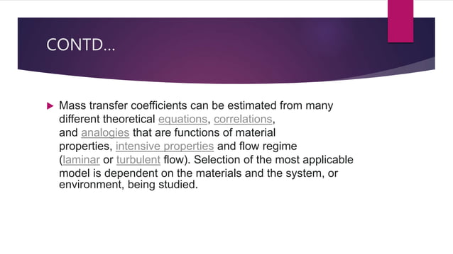 Mass transfer coefficient | PPTX | Chemistry | Science