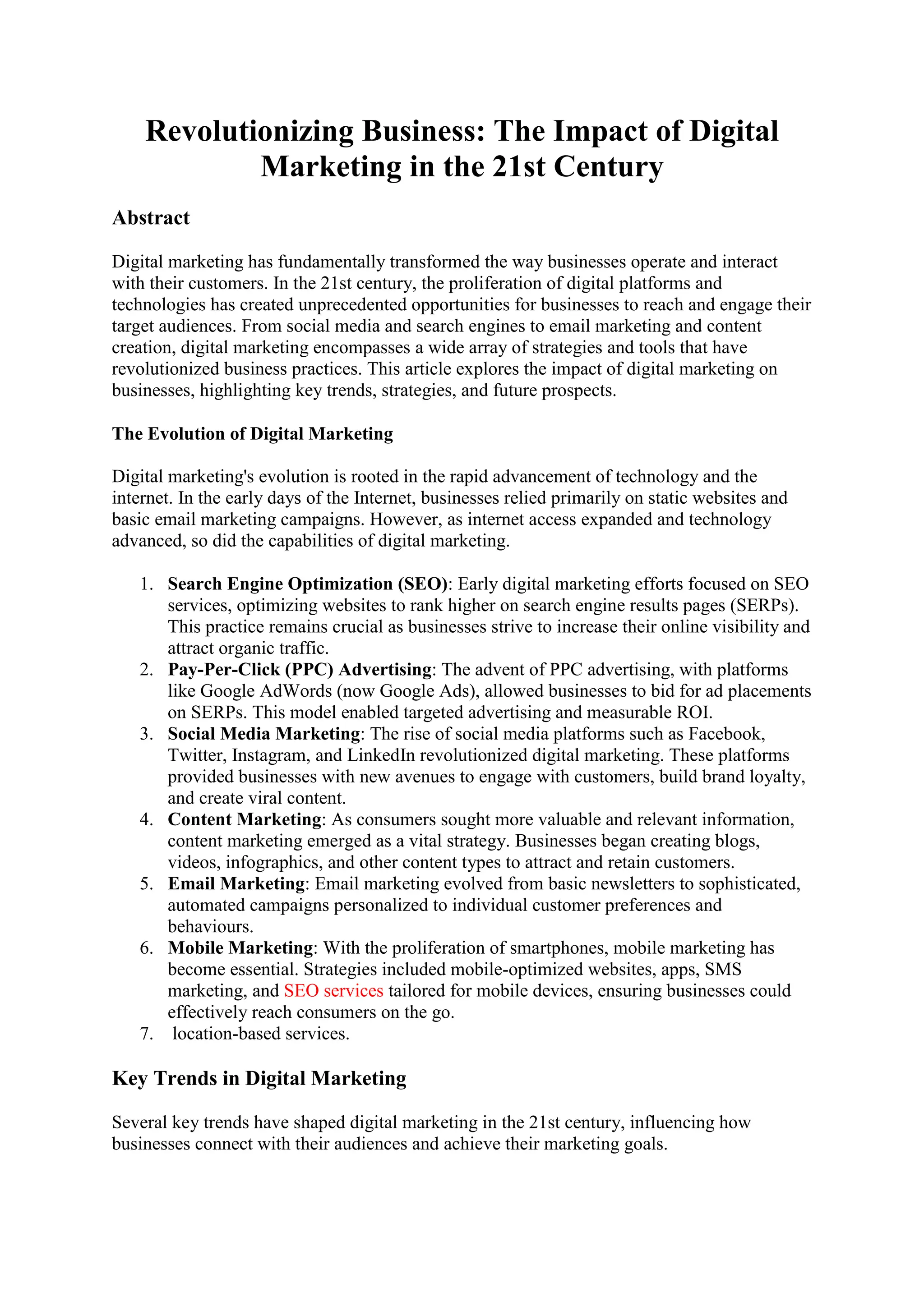 Revolutionizing Business: The Impact of Digital Marketing in the 21st ...