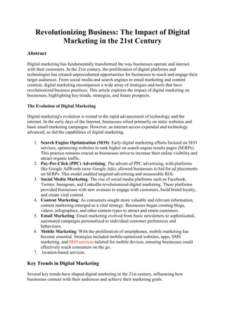 Revolutionizing Business: The Impact of Digital Marketing in the 21st ...