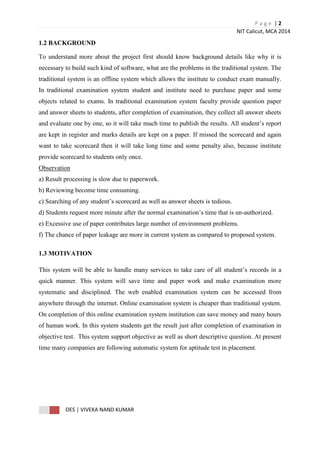 online Examination System (project report) | PDF