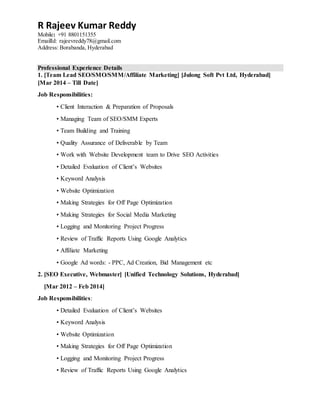 Rajeev digital marketing resume | DOCX