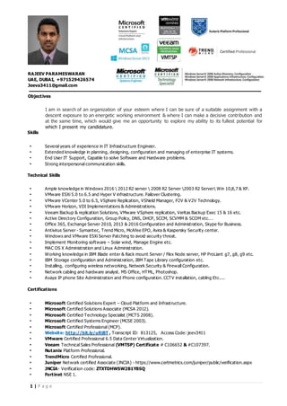 Rajeev Parameswaran Resume | PDF