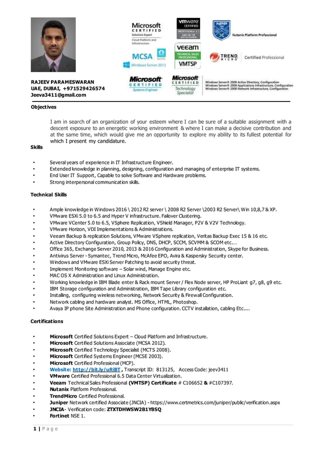 Rajeev Parameswaran Resume | PDF