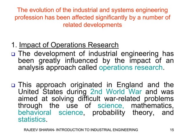 Introduction to IE | PDF | Mechanical and Industrial Engineering ...