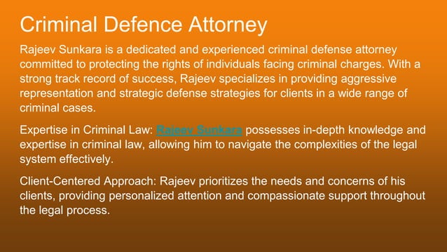 Rajeev SUNKARA | Criminal Defense Lawyer | PPTX