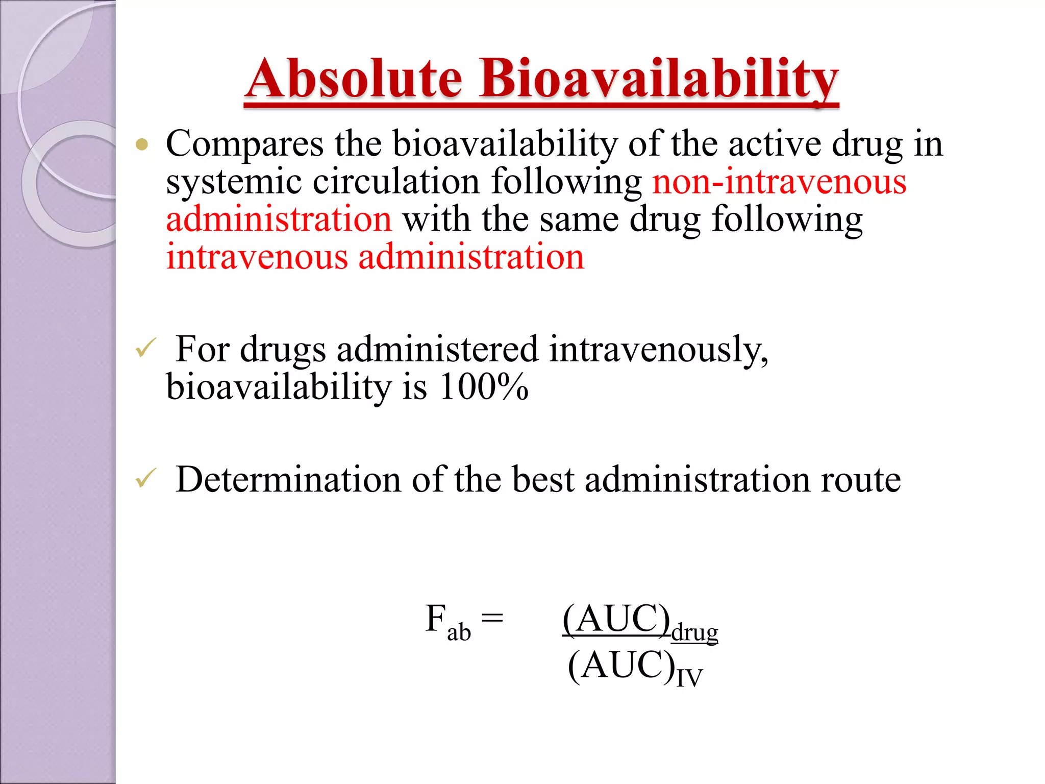 Bioavailability bioequivalance study designs | PPTX