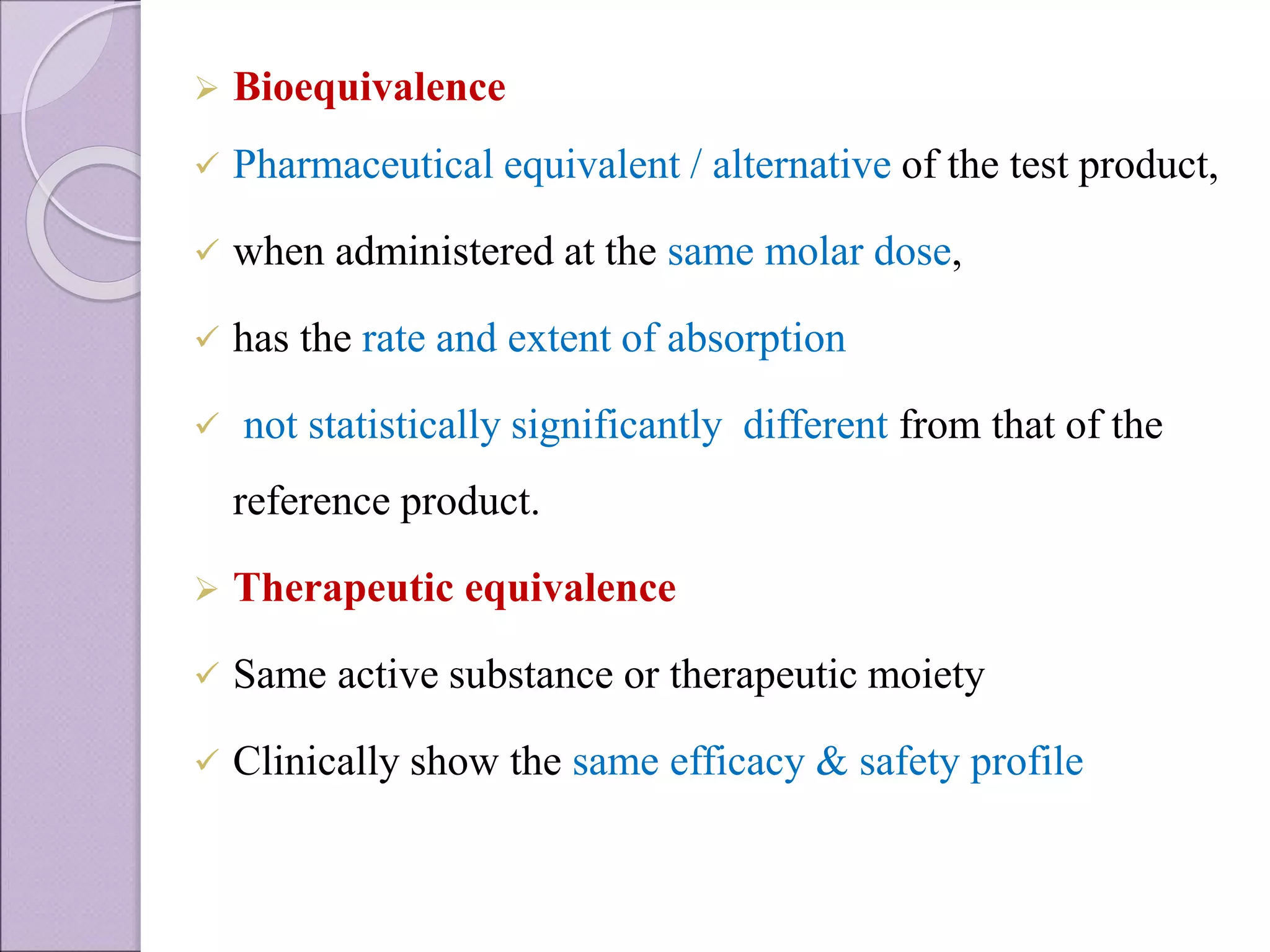 Bioavilability and Bioequivalence study designs | PPTX