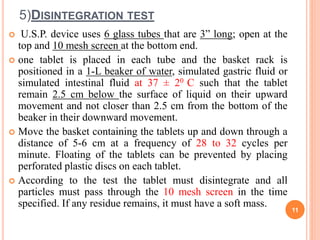 Tablet evaluation and stability studies for tablet | PPTX