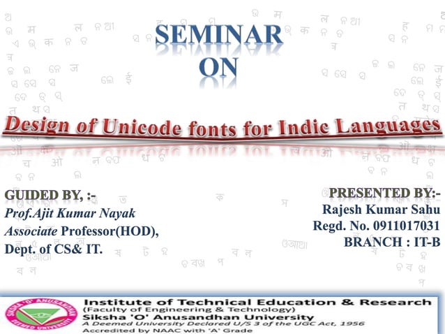 fornt design for oriya font | PPT