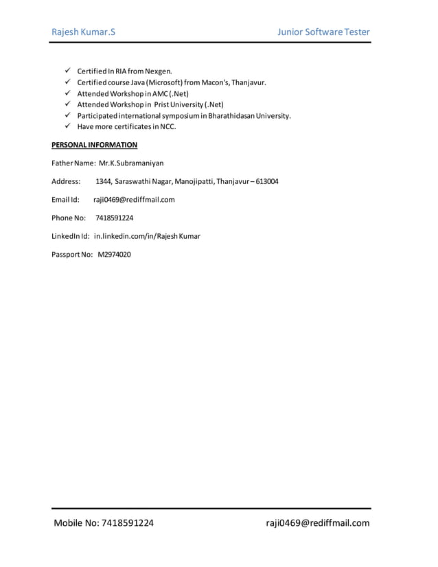 Rajesh | DOCX | Web Development | Internet