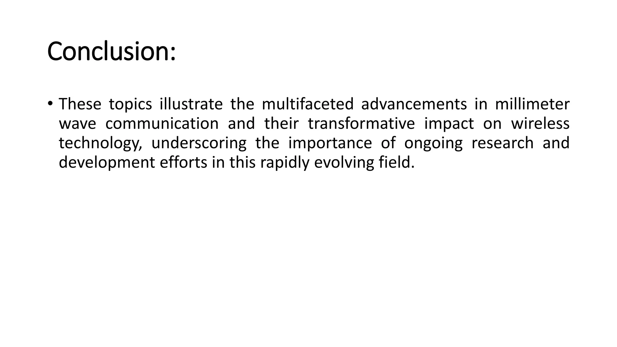 Millimeter Wave Communication Techniques.pptx | Computer Networking | Computing