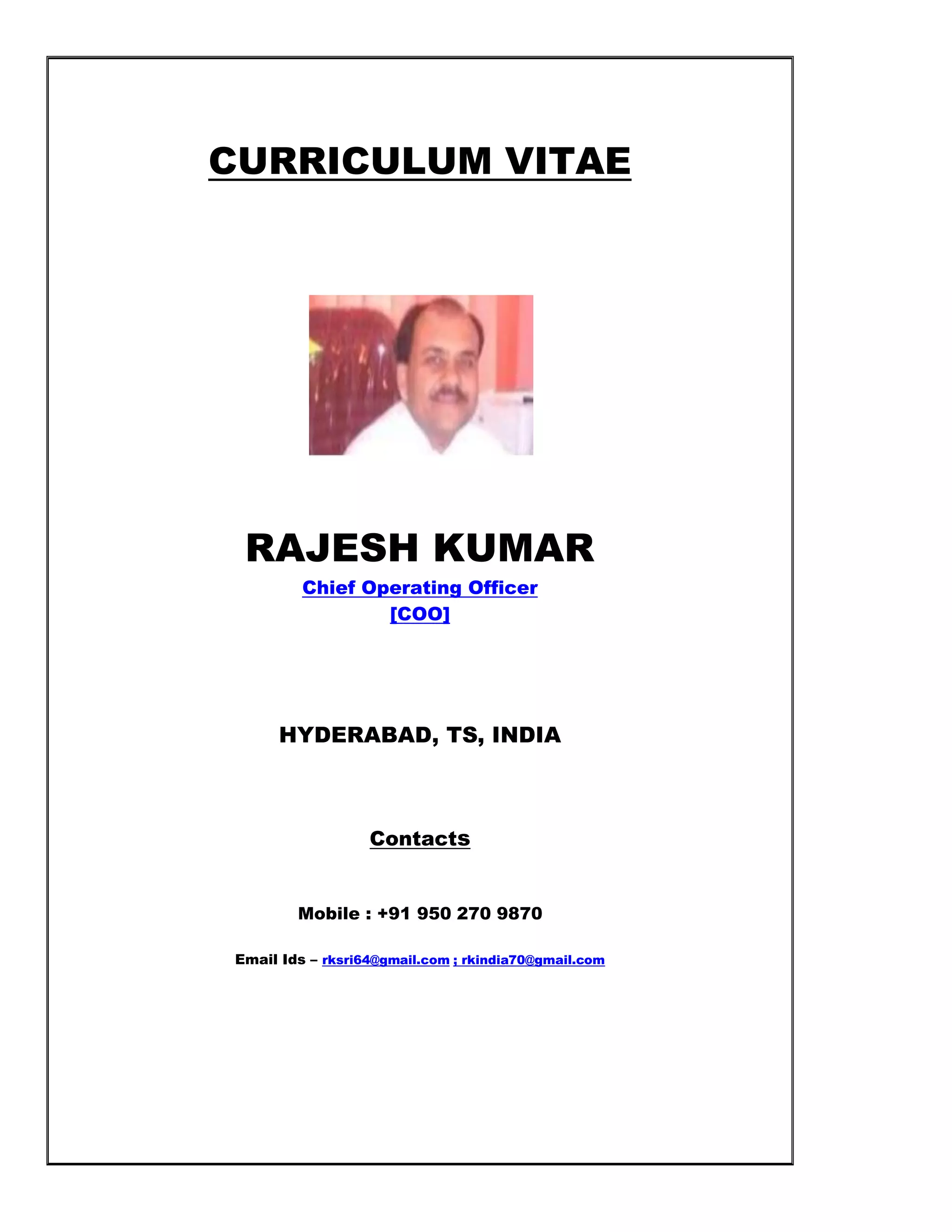 Rajesh cv - hosp - jan - 2017 | PDF