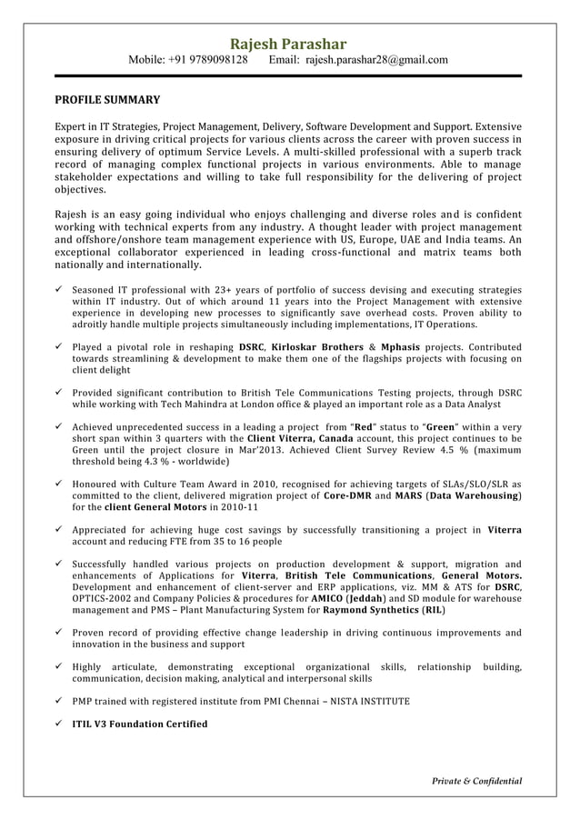 Rajesh parashar-cv | PDF | Databases | Computer Software and Applications